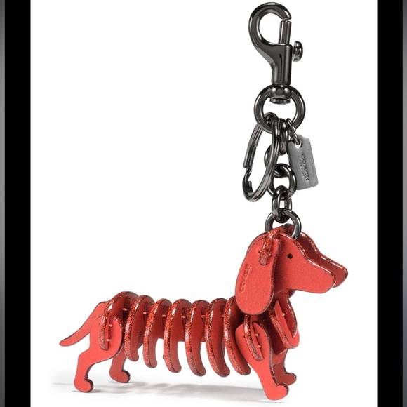 Coach | Accessories | Coach Orange Metallic Skeleton Dachshund Key ...